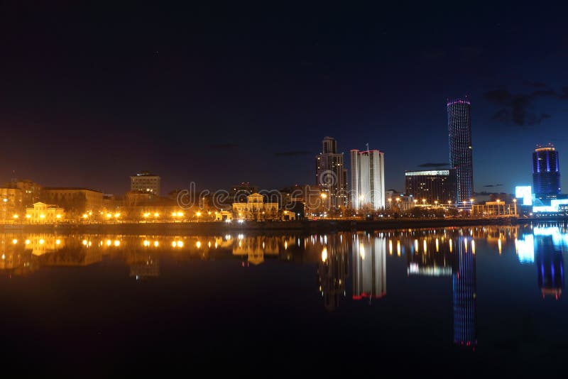 View over city at night stock image. Image of travel - 116172197