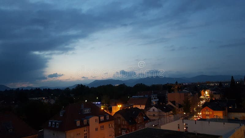 View Over the City at Night Stock Image - Image of clouds, city: 176497055