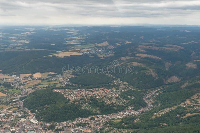 View Over the City of Sonneberg in Germany from Above Stock Image ...