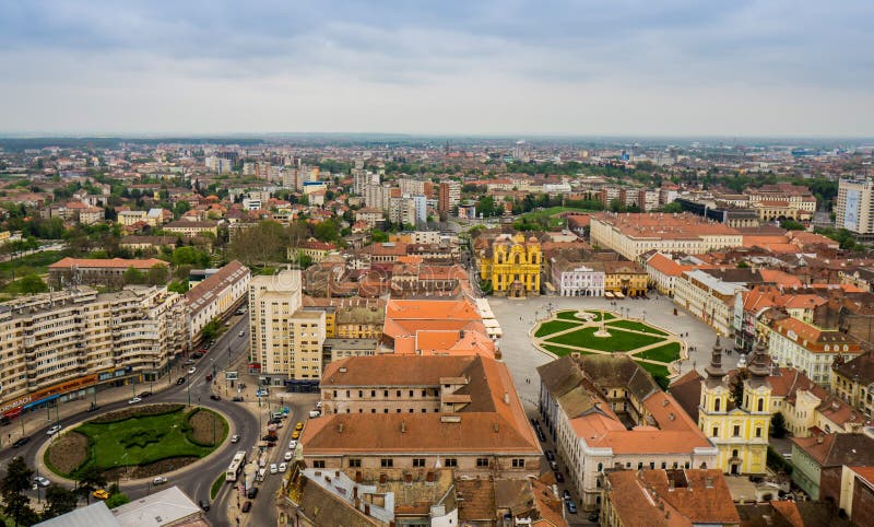 Aerial View Over the City of Timisoara in Romania. Stock Image - Image ...