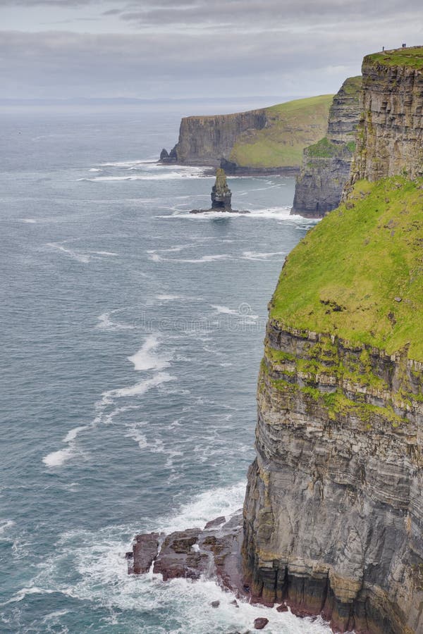 View Over Cliff Line of the Cliffs of Moher in Ireland Stock Image ...