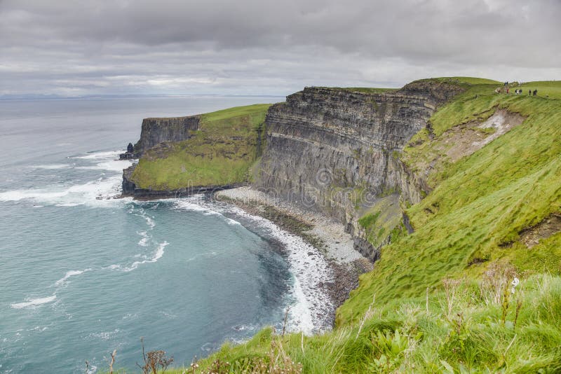 View Over Cliff Line of the Cliffs of Moher in Ireland Stock Image ...