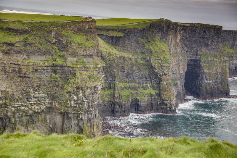 View Over Cliff Line of the Cliffs of Moher in Ireland Stock Image ...
