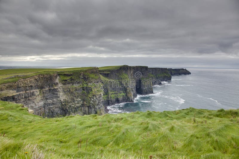 View Over Cliff Line of the Cliffs of Moher in Ireland Stock Photo ...
