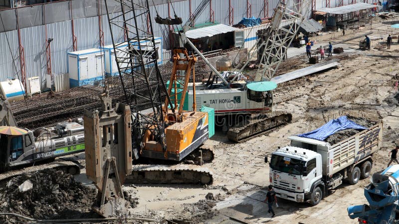 View Over a Construction Site Editorial Stock Image - Image of building ...
