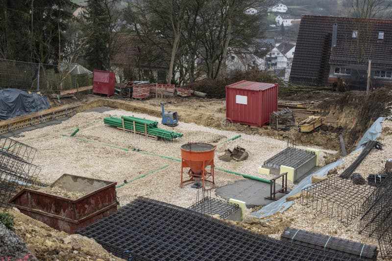 View Over a Construction Site for a Residential Building Stock Photo ...
