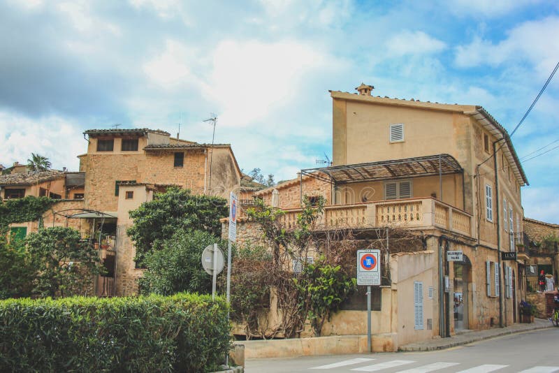 View Over Deia Town at the West Coast of Mallorca, Spain Stock Photo ...