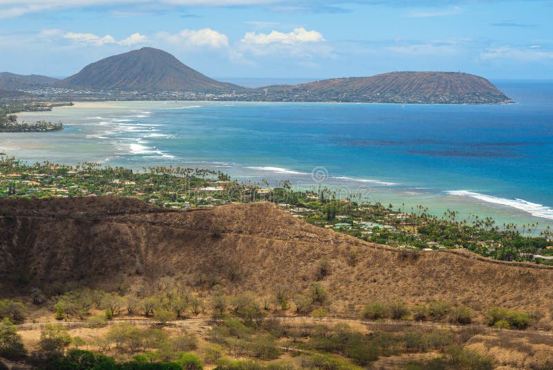View Over Diamond Head Mountain Located in Oahu Island Stock Photo ...