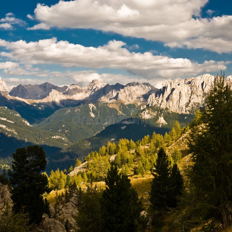 View over dolomite alps stock photo. Image of forrest - 4097654