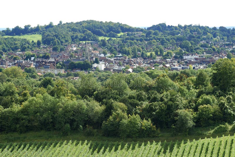View Over Dorking. Surrey. England Stock Photo - Image of homes ...