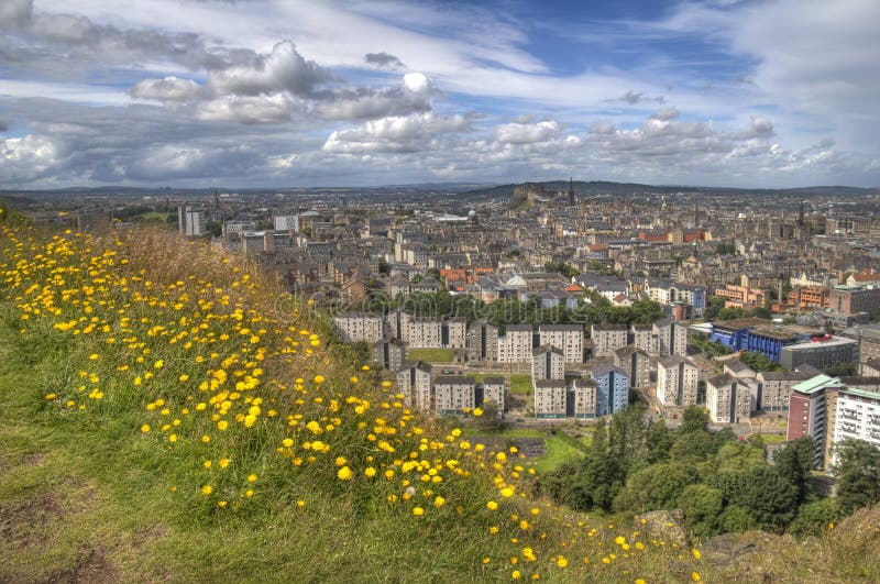 View Over Edinburgh in Sunny Weather, Scotland Stock Photo - Image of ...