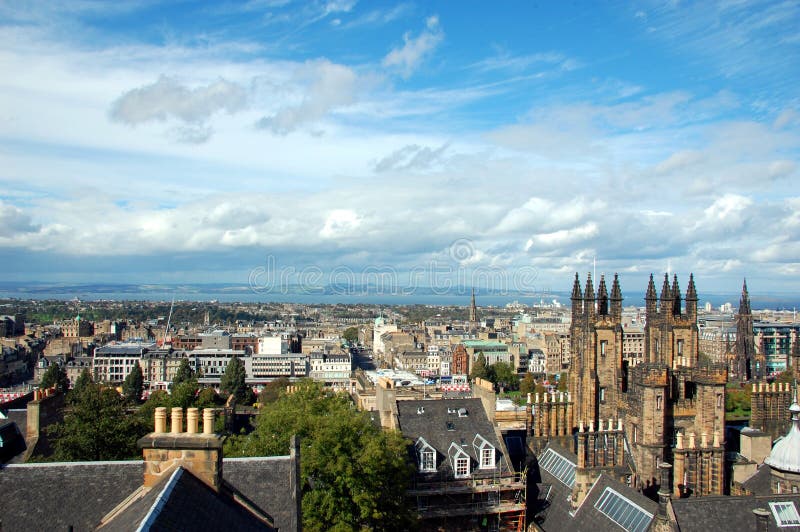 View Over Edinburgh in Sunny Weather, Scotland Stock Photo - Image of ...