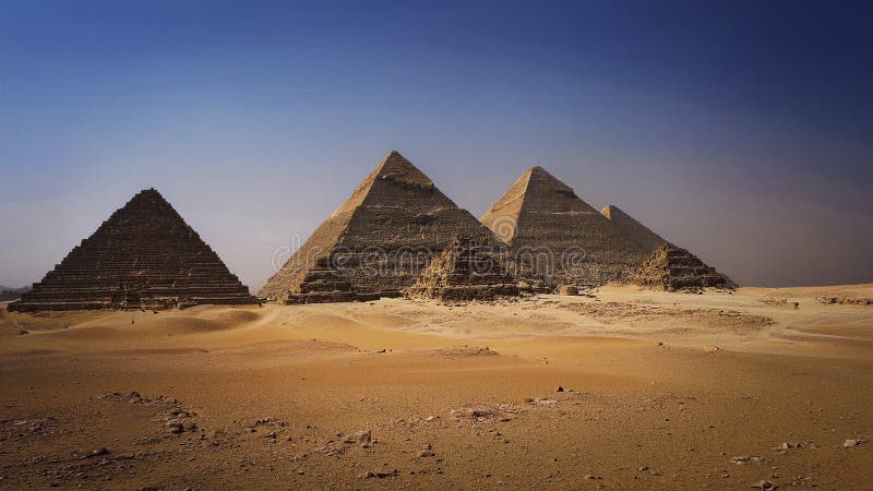 View Over Egyptian Pyramids Stock Illustration - Illustration of view ...