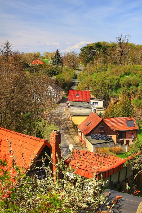 View Over the German Town Langenstein in the Harz Mountains Stock Photo ...