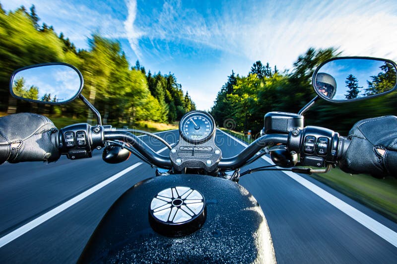 The View Over the Handlebars of Motorcycle Stock Photo - Image of rider ...