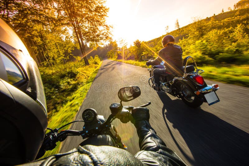 The View Over the Handlebars of Motorcycle Stock Photo - Image of frame ...
