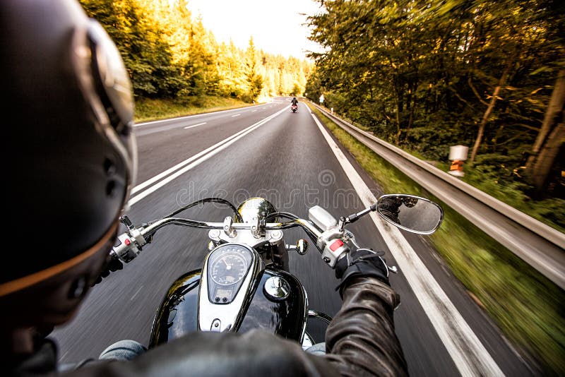 The View Over the Handlebars of Motorcycle Stock Photo - Image of ...
