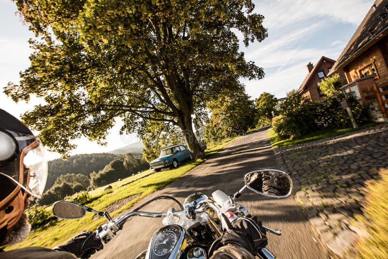 The View Over the Handlebars of Motorcycle Stock Image - Image of ...
