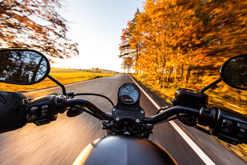 The View Over the Handlebars of Motorcycle Stock Photo - Image of ...