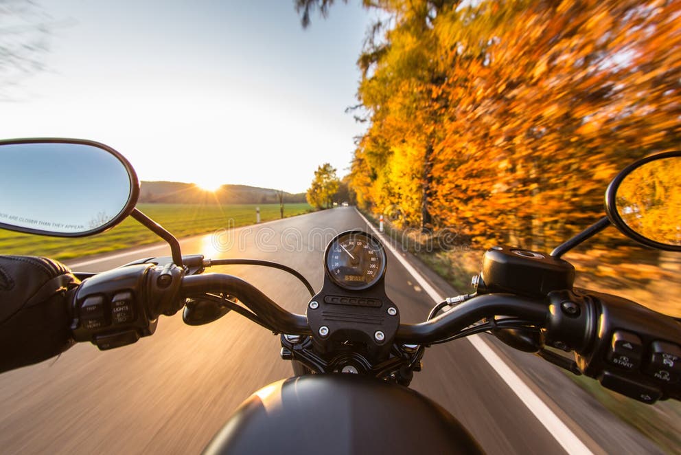 The View Over the Handlebars of Motorcycle Stock Image - Image of ...