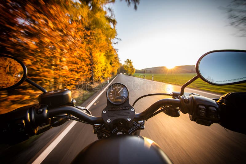 The View Over the Handlebars of Motorcycle Stock Photo - Image of ...