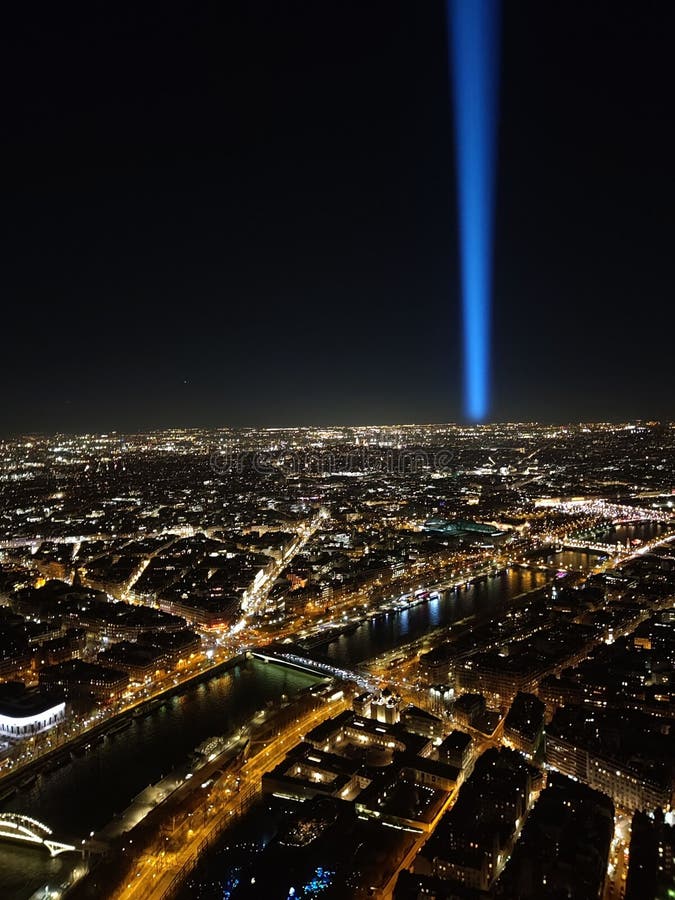 View Over the Illuminated Paris during the Nighttime Stock Photo ...