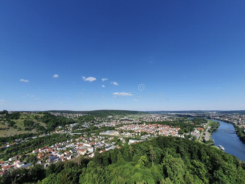 View over Kelheim, Germany stock image. Image of confluence - 189679931