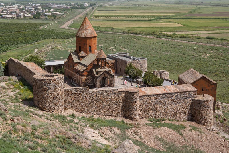 A View Over Khor Virap Monastery Complex Stock Photo - Image of hill ...