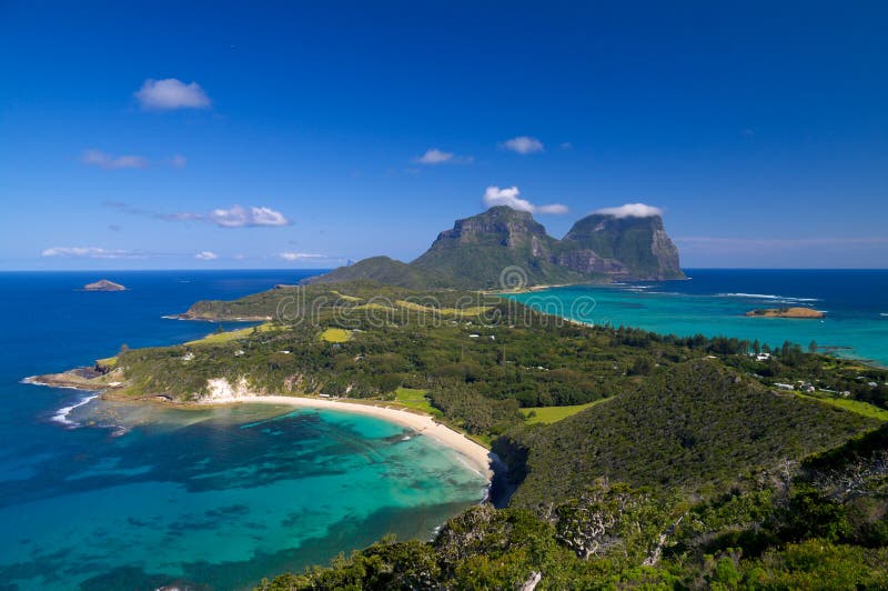 View over Lord Howe Island stock image. Image of mountains - 18815435
