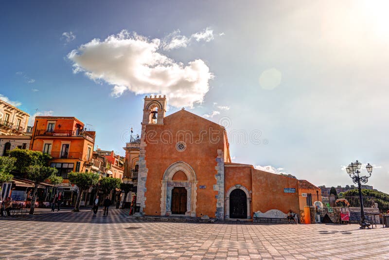 View Over the Main Square in Taormina Editorial Stock Image - Image of ...