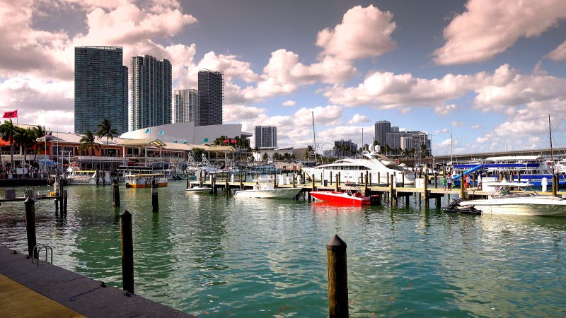 View Over Miami Bayside - MIAMI, USA APRIL 10, 2016 Editorial ...