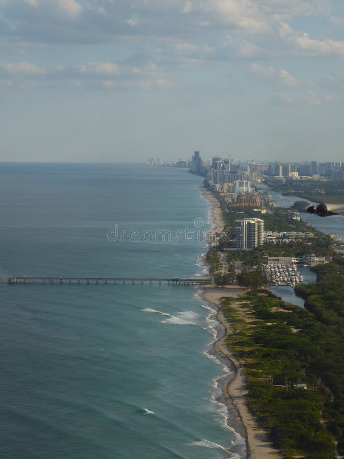 View over miami beach stock photo. Image of beach, birdseye - 141555322