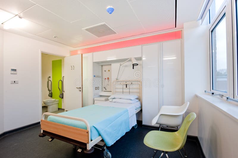 View Over a Modern Hospital Room Stock Photo - Image of furniture ...