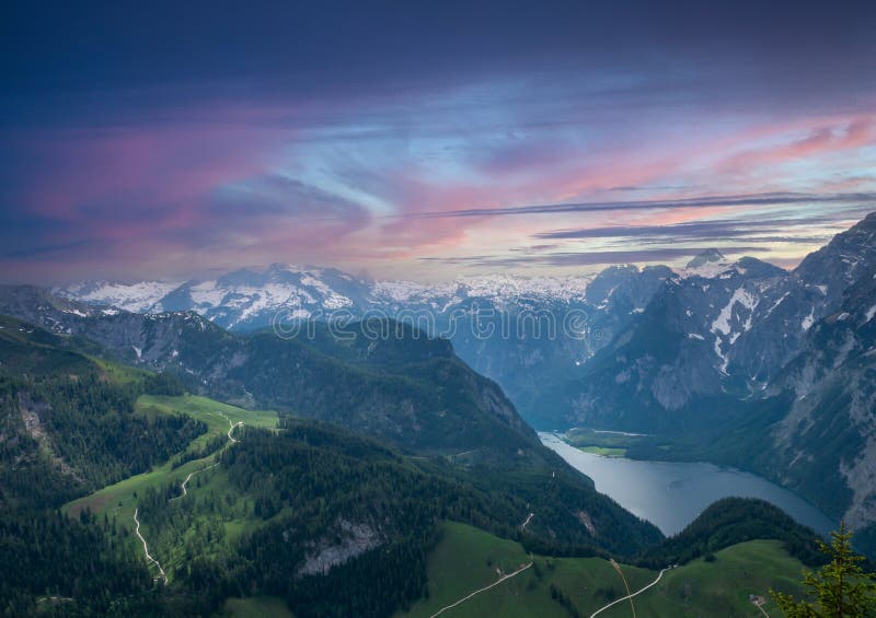View Over the Mountains of the Salzkammergut in Austria with a Lake ...