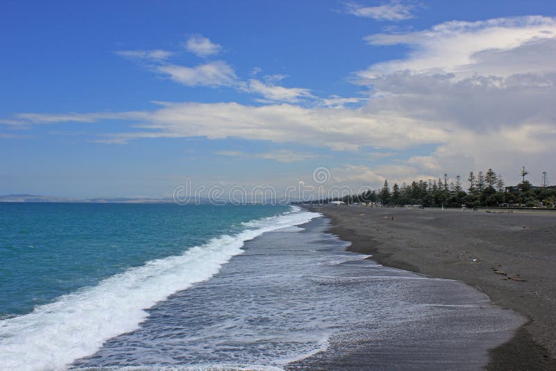 View over Napier`s beach stock image. Image of beautiful - 160251969