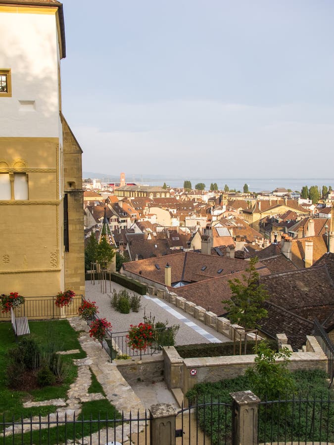 View over Neuchatel stock image. Image of europe, city - 27138683