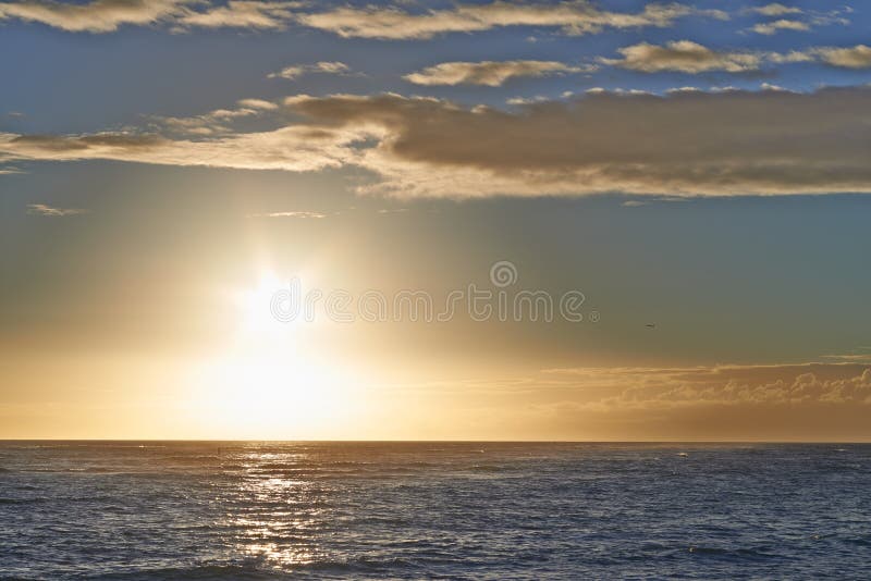 View Over the Ocean. a Beautiful Sunset Over the Beach. Stock Image ...