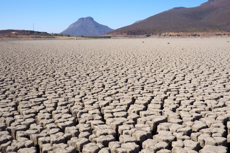View Over Parched and Empty Dam, with Cracked Mud Stock Image - Image ...