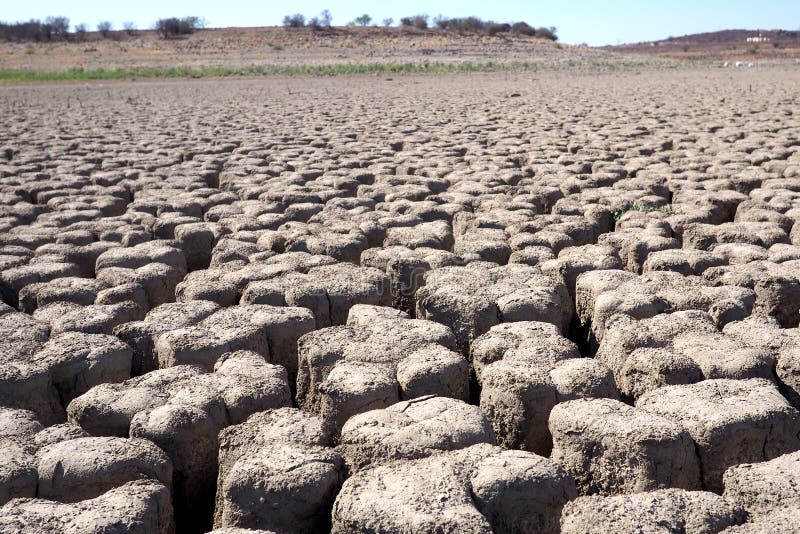 View Over Parched and Empty Dam, with Cracked Mud Stock Image - Image ...