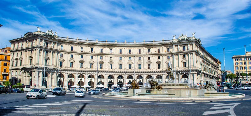View Over Piazza Della Repubblica in Italian Capital Rome...IMAGE ...
