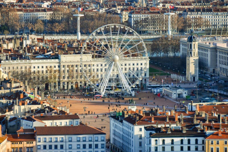 View Over Place Bellecour, Lyon, France Stock Photo - Image of ...