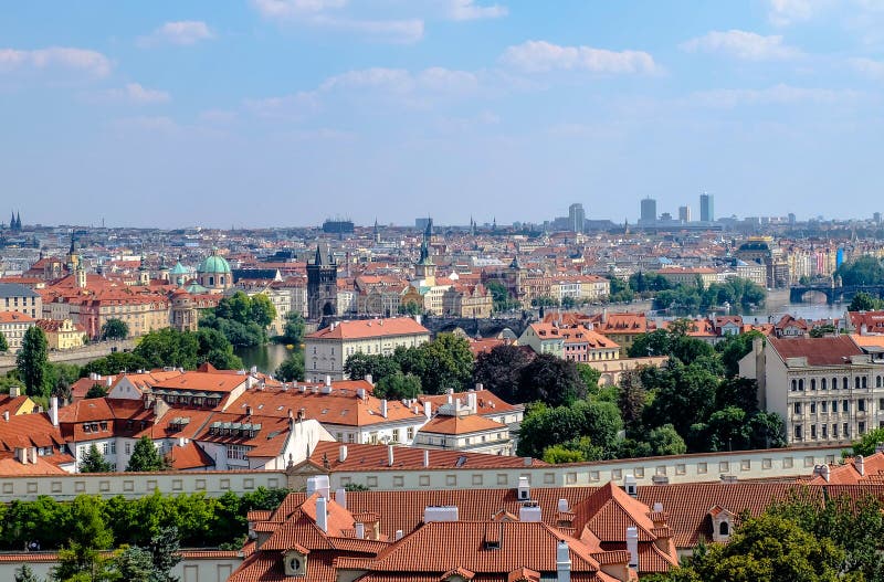 View Over Prague from Rampart Garden - Prague Stock Photo - Image of ...
