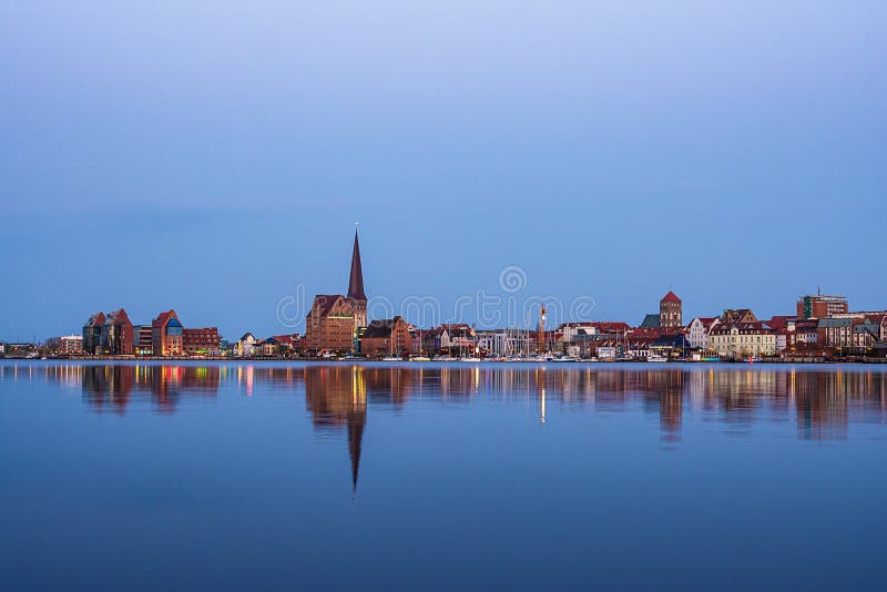 View Over the River Warnow To the City Rostock, Germany Stock Image ...