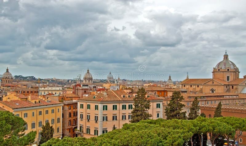 View over Rome, Italy stock image. Image of aerial, basilica - 24272371