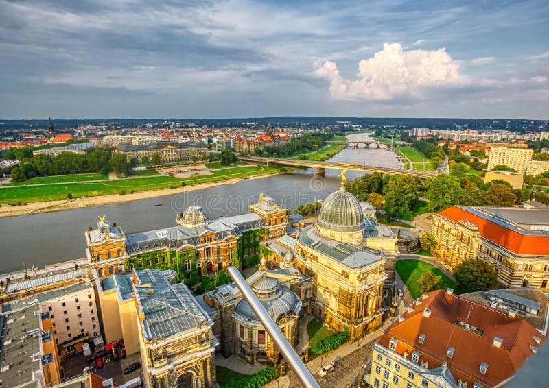 View Over the Roofs of the Old Town of Dresden Stock Photo - Image of ...