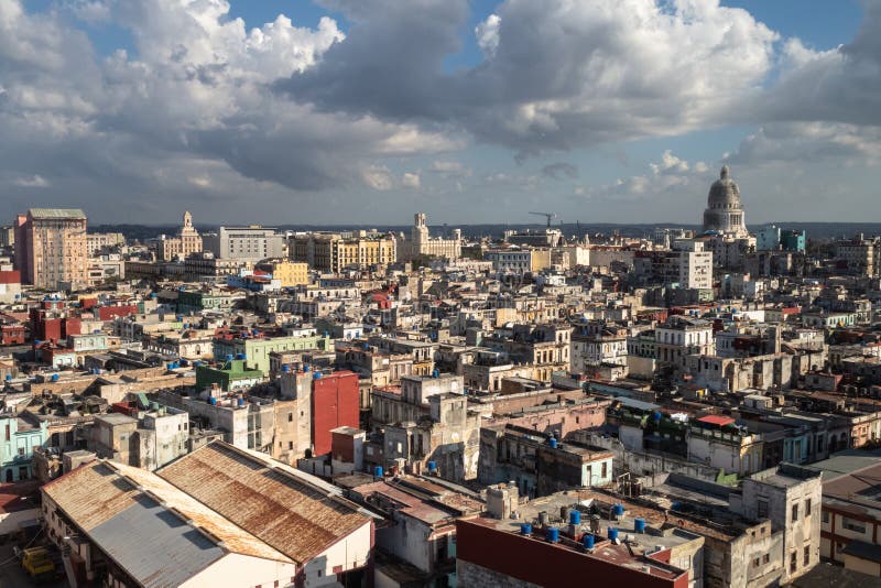 View Over the Rooftops in Havana, Cuba Stock Photo - Image of clouds ...