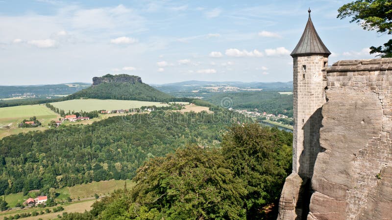 View over Saxony landscape stock image. Image of fortress - 20059921