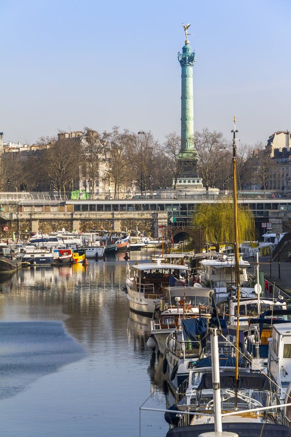 View Over Small River Port in Paris, France Editorial Photo - Image of ...