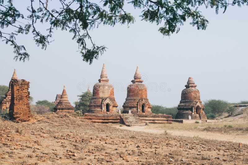 View Over Stupas and Pagodas of Ancient Bagan Temple Complex, Myanmar ...