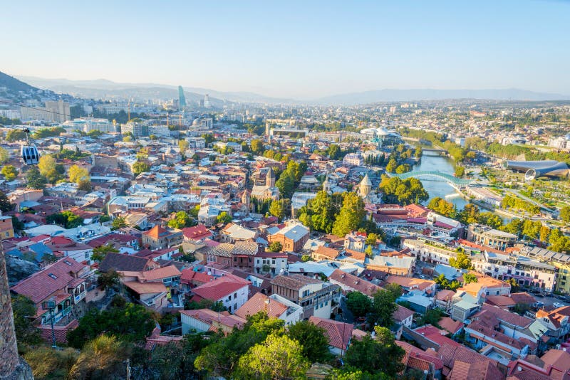 View Over Tbilisi Skyline, Georgia Stock Image - Image of afternoon ...